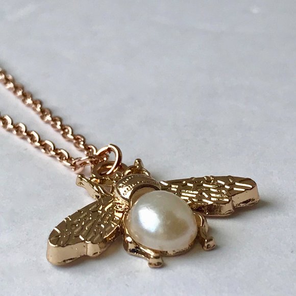 Jewelry | Rose Gold Bumble Bee Pendant Necklace 24 Insect | Poshmark